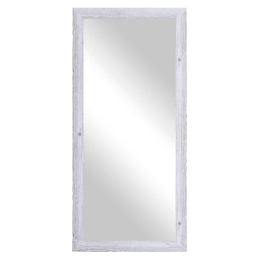 Rayne Mirrors Modern Rustic (33 in. W x 24 in. H) White Distressed MDF ...