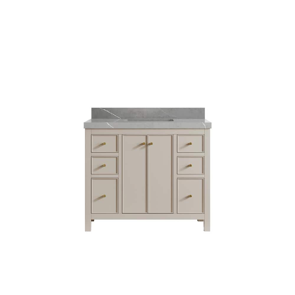 Willow Collections Chicago 42 in. Single Sink Freestanding Fine Grain ...