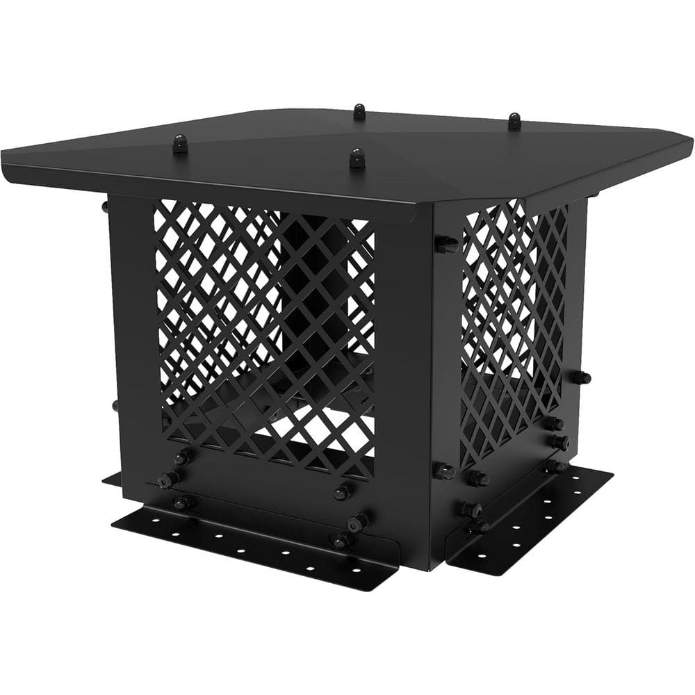 Mximu 10 in. x 10 in. Black Galvanized Steel Fireplace Chimney Caps for ...