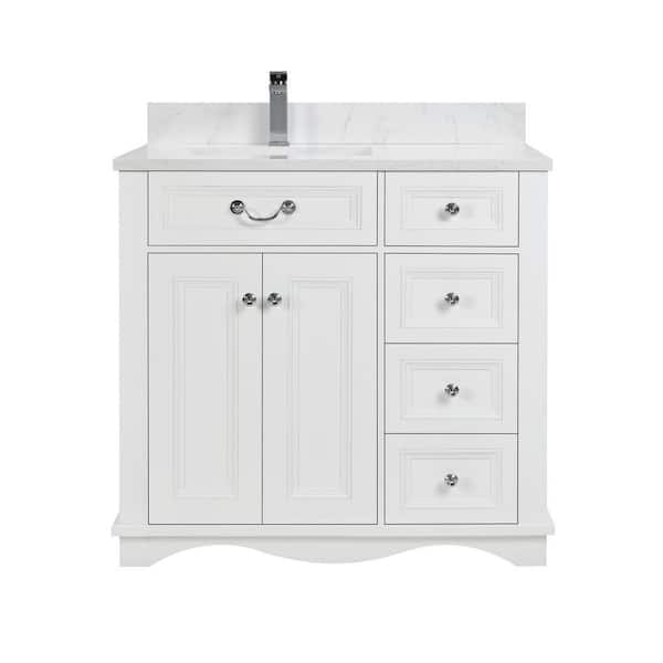 Legion Furniture French Contemporary Series 36 in. 1 Freestanding White ...