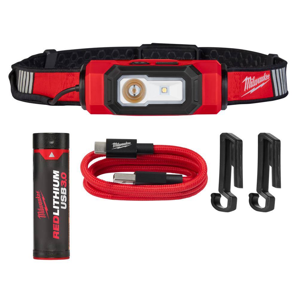 Milwaukee 600 Lumens LED REDLITHIUM USB 360-Degree Visibility Hard Hat ...