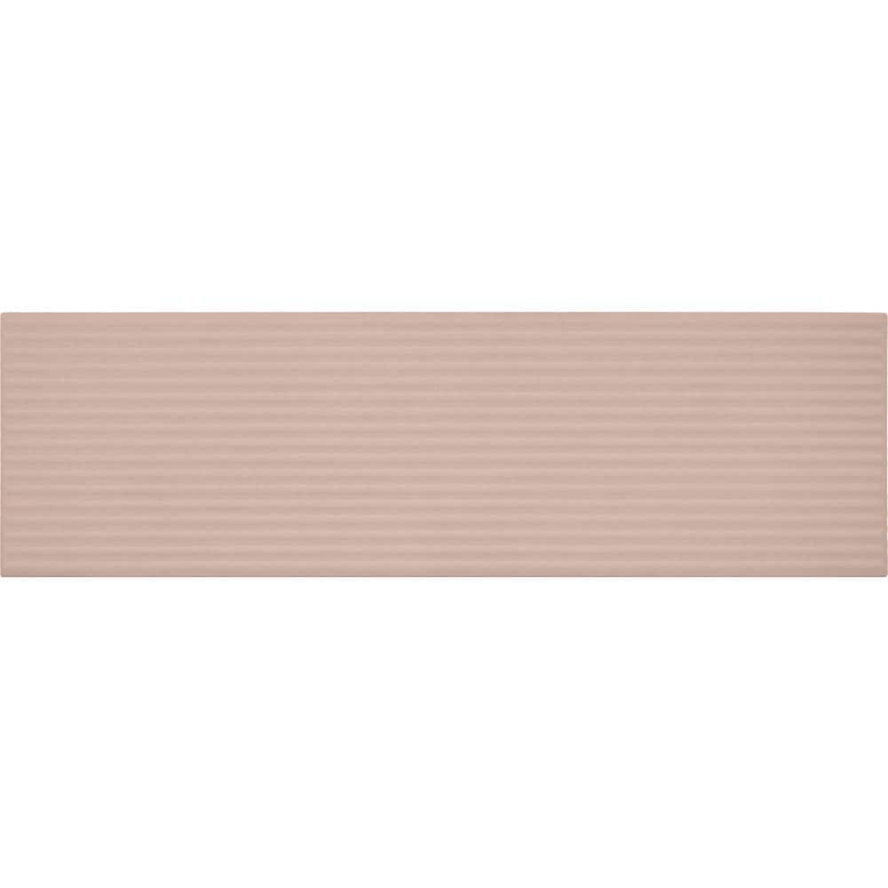 Daltile Stencil Blush 4 in. x 12 in. Glazed Porcelain Linear Floor and ...