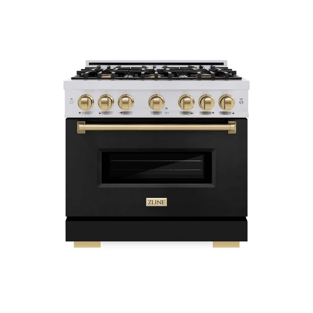 ZLINE Kitchen and Bath Classic 36 in. 6-Burner Dual Fuel Range with ...