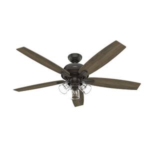 Hunter Reveille 60 in. Indoor Noble Bronze Ceiling Fan with Light Kit ...