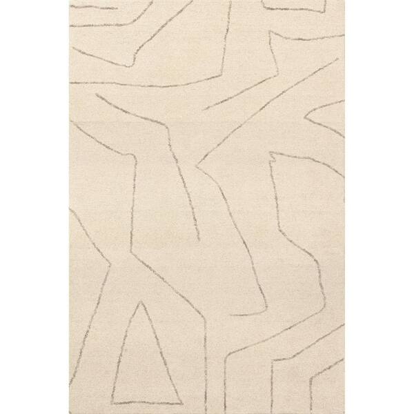 RUGS USA Mulholland Textured Wool Cream 3 ft. x 5 ft. Accent Rug ...