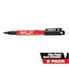 Milwaukee INKZALL Black Fine Point Jobsite Permanent Marker (2-Pack) 48 ...