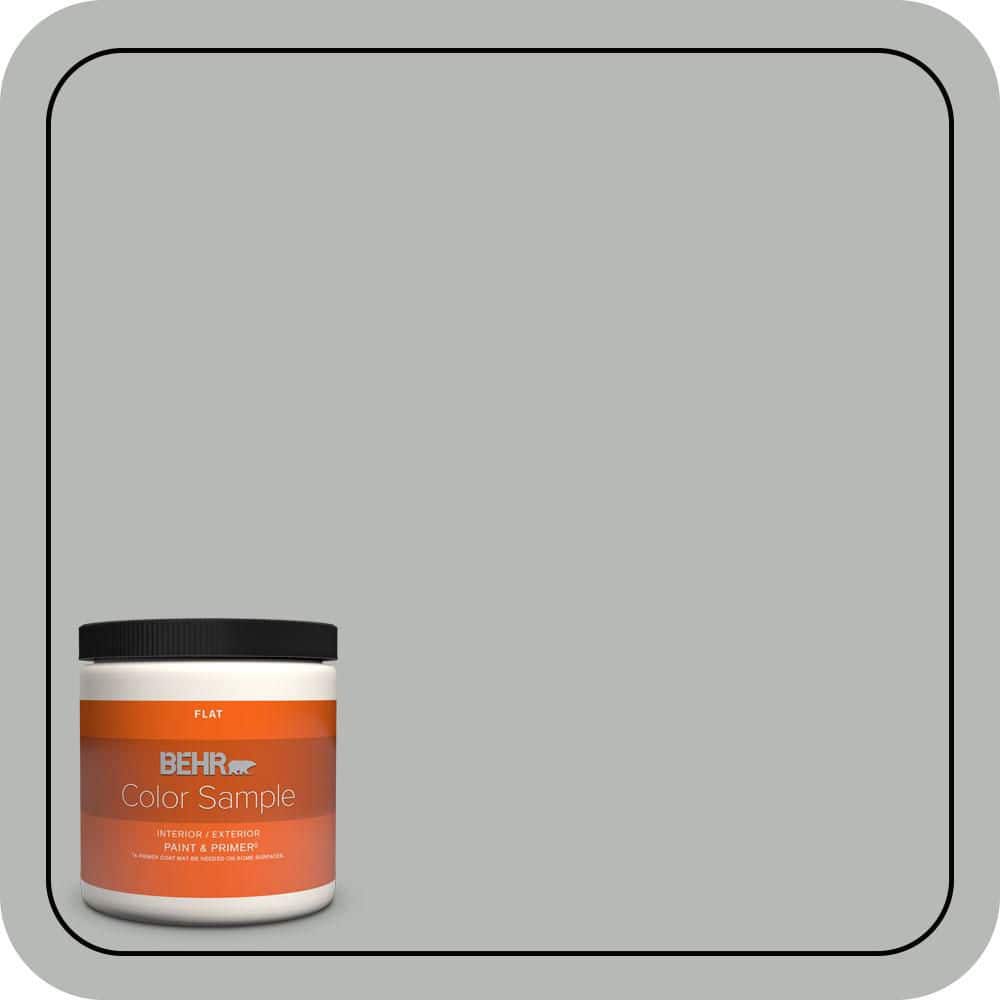 BEHR PREMIUM PLUS 8 oz. #N460-3 Lunar Surface Flat Interior/Exterior ...