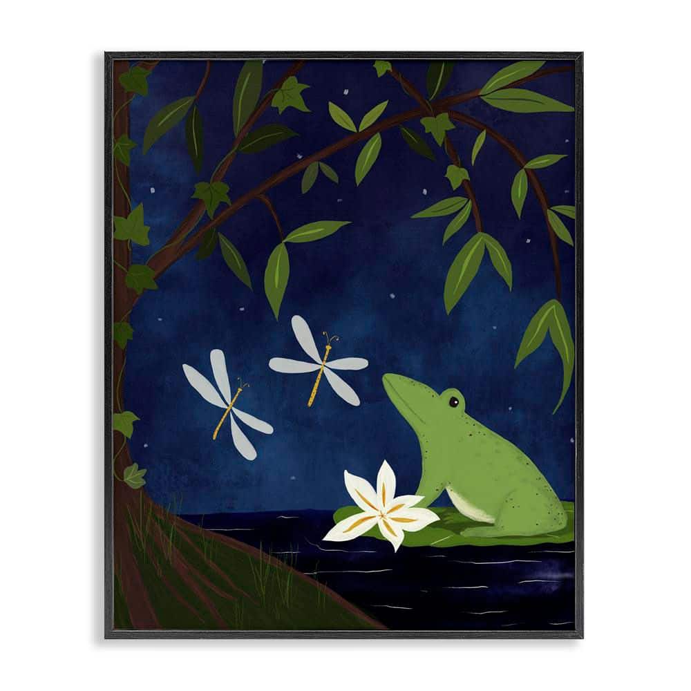 Stupell Industries Frog in Night Forest by Michelle Ingari Designs ...