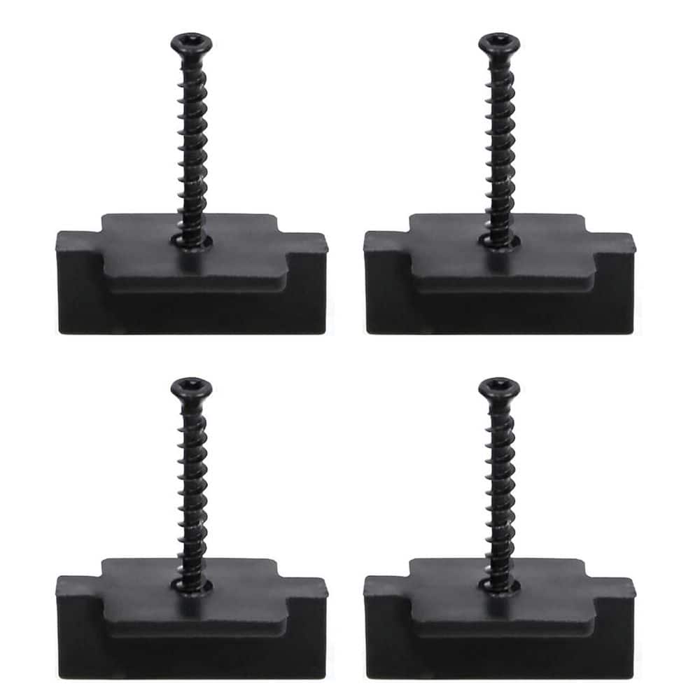 Afoxsos Nylon Black Hidden Deck Fasteners T Clips with Screws and Drill ...