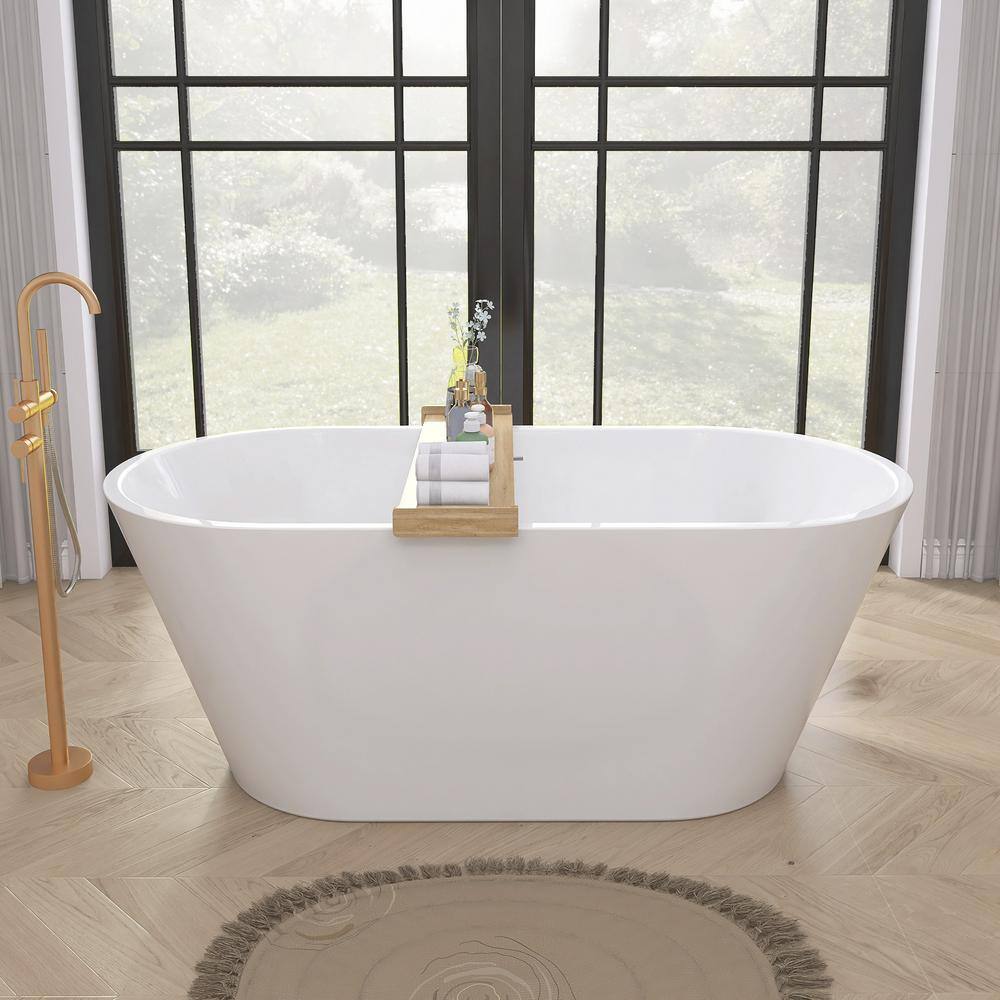 Reviews for Zeafive 51 in. x 27.5 in. Acrylic Free Standing Tub ...