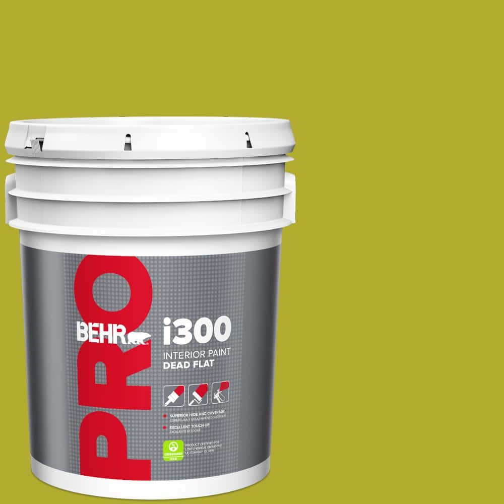 BEHR PRO 5 gal. #P340-6 Green Neon Dead Flat Interior Paint PR31305 ...
