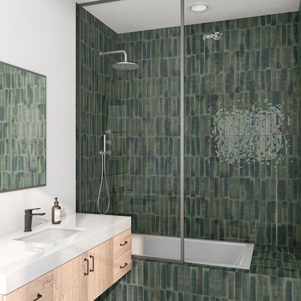 Daltile LuxeCraft Emerald 2 in. x 9 in. Glazed Porcelain Wall Tile (5. ...