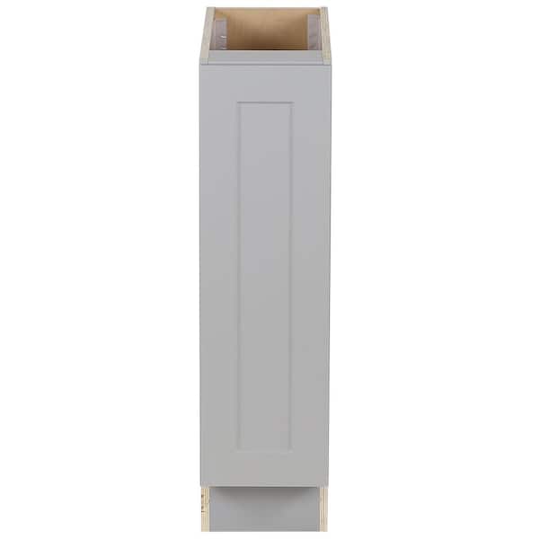 Hampton Bay Cambridge Gray Shaker Assembled Base Kitchen Cabinet (9 in. W x 24.5 in. D x 34.5 in ...