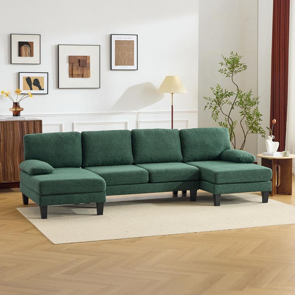 Karl home Short Chaise Collection 111.4 in. Pillow Top Arm 3-Piece ...