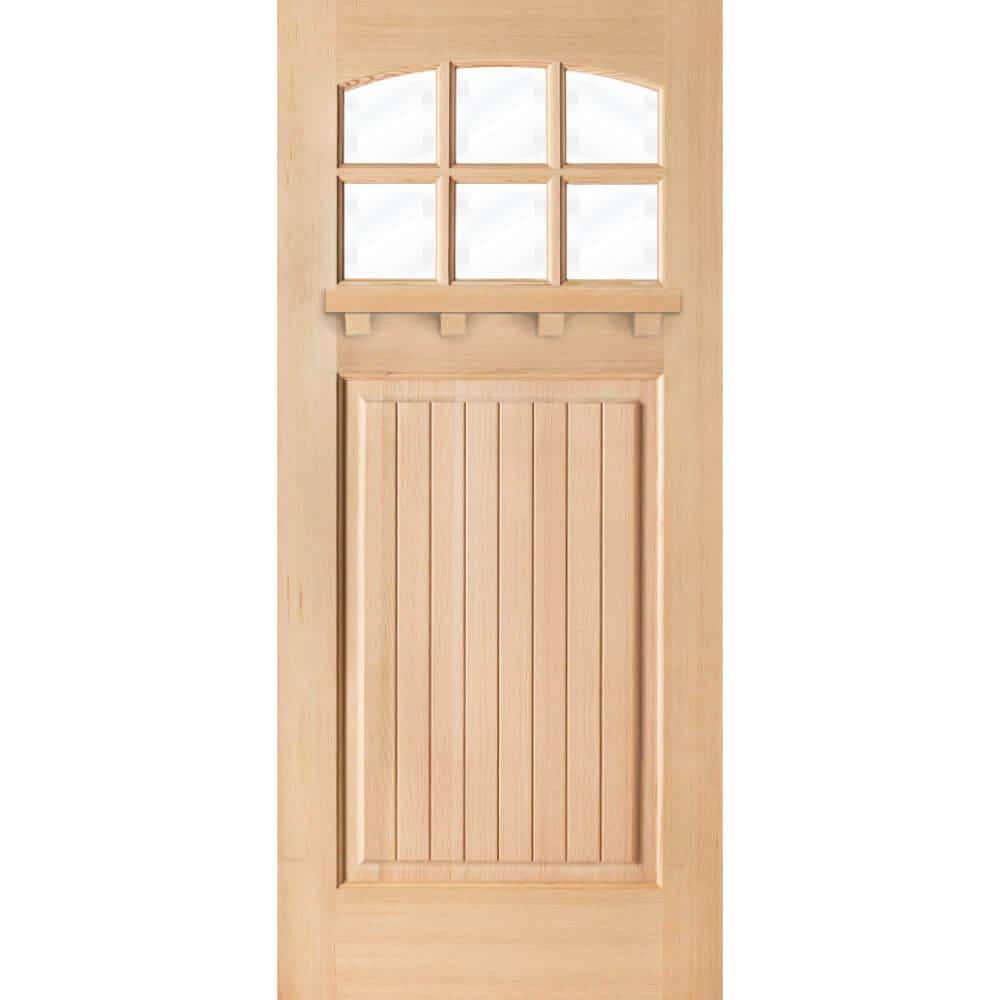Krosswood Doors 36 in. x 80 in. Craftsman Universal Handing Arch Top 6 ...