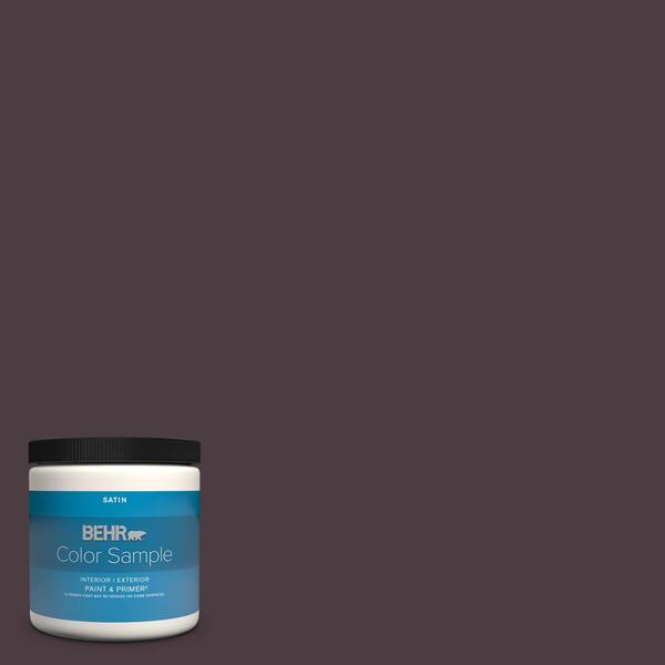 BEHR PREMIUM PLUS 8 oz. #T18-04 Nocturne Shade Satin Enamel Interior ...