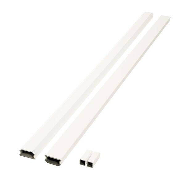 Veranda Regency 8 ft. White Unrouted Capped Composite Rail (2-Pack) RL7 ...