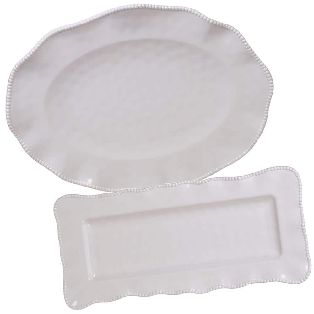 Certified International Perlette Cream 2-Piece Multi-Colored Platter ...