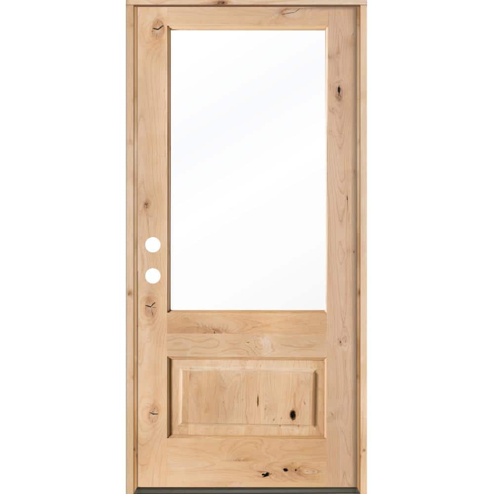 Krosswood Doors 36 in. x 80 in. Modern Farmhouse Knotty Alder Right ...