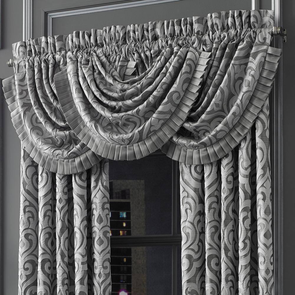 J QUEEN NEW YORK INC Lafayette Silver Polyester Window Waterfall ...