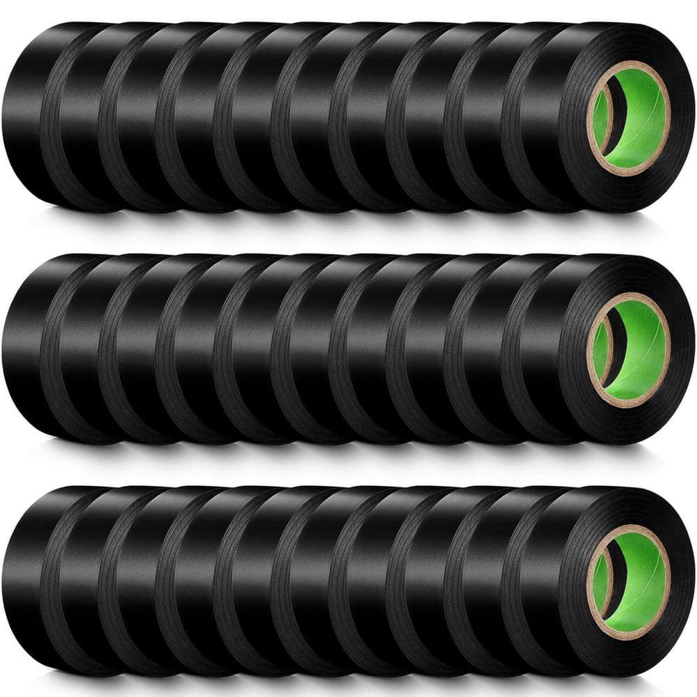 YICHUHAOXI 3/4 in. x 66 ft. Electrical Insulation Tape Black 30 Pack ...