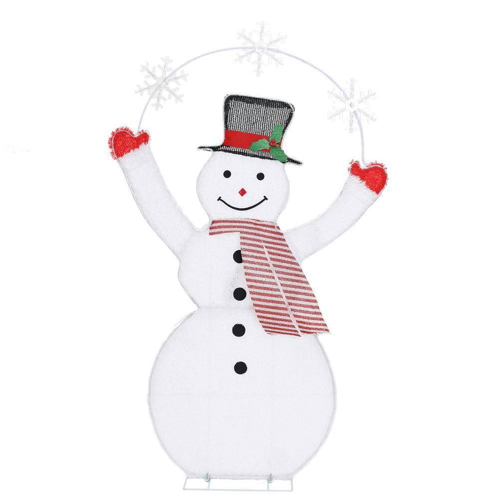 LuxenHome 60 in. Prelit Snowman with Snowflake Arch Christmas ...