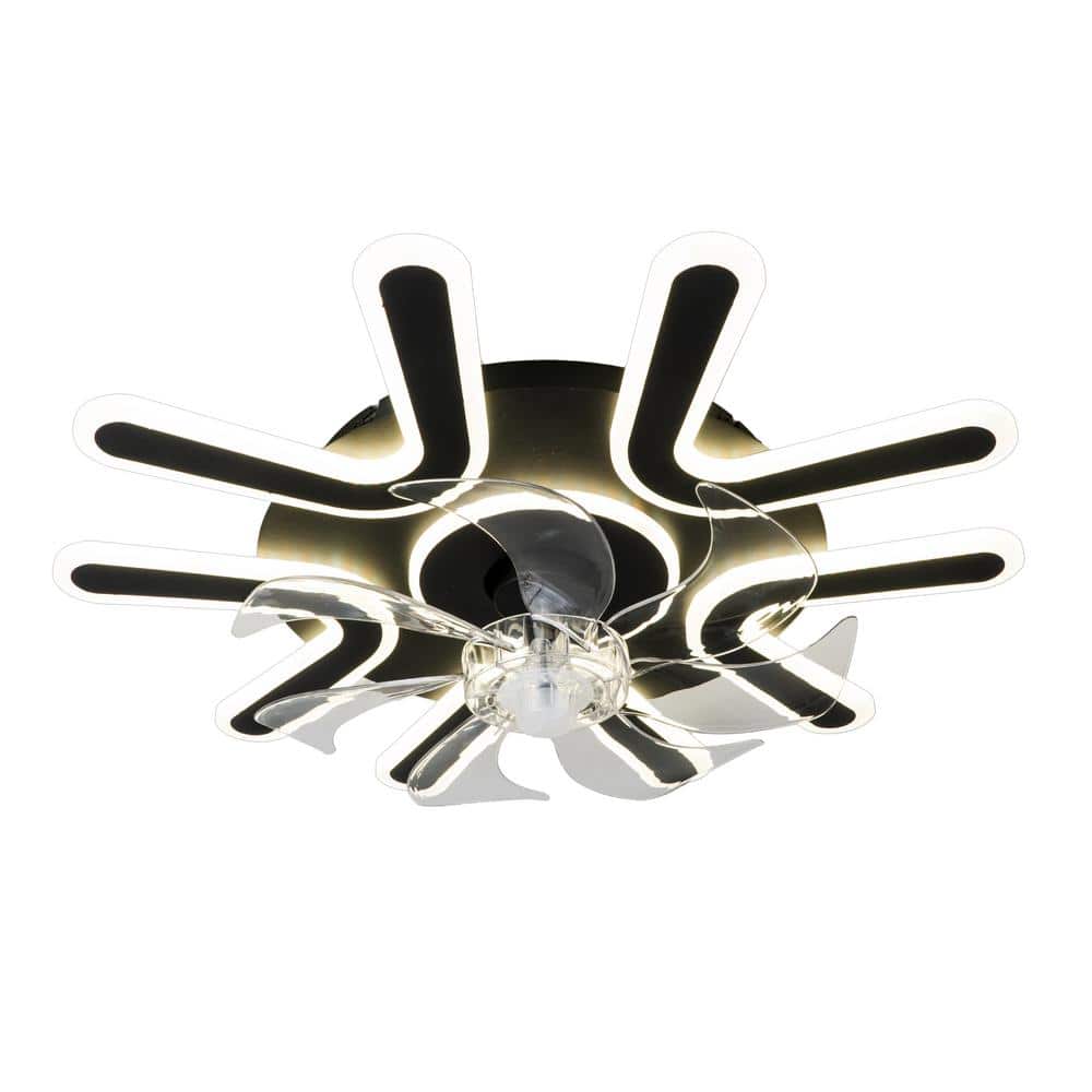 Tivleed 21.9 in. Indoor Modern Black Modern Recessed Ceiling Fan with ...