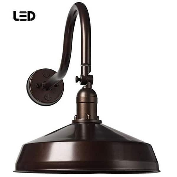 AQLIGHTING 1-Light Bronze Hardwired Outdoor Barn Light Sconce OGN-925 ...