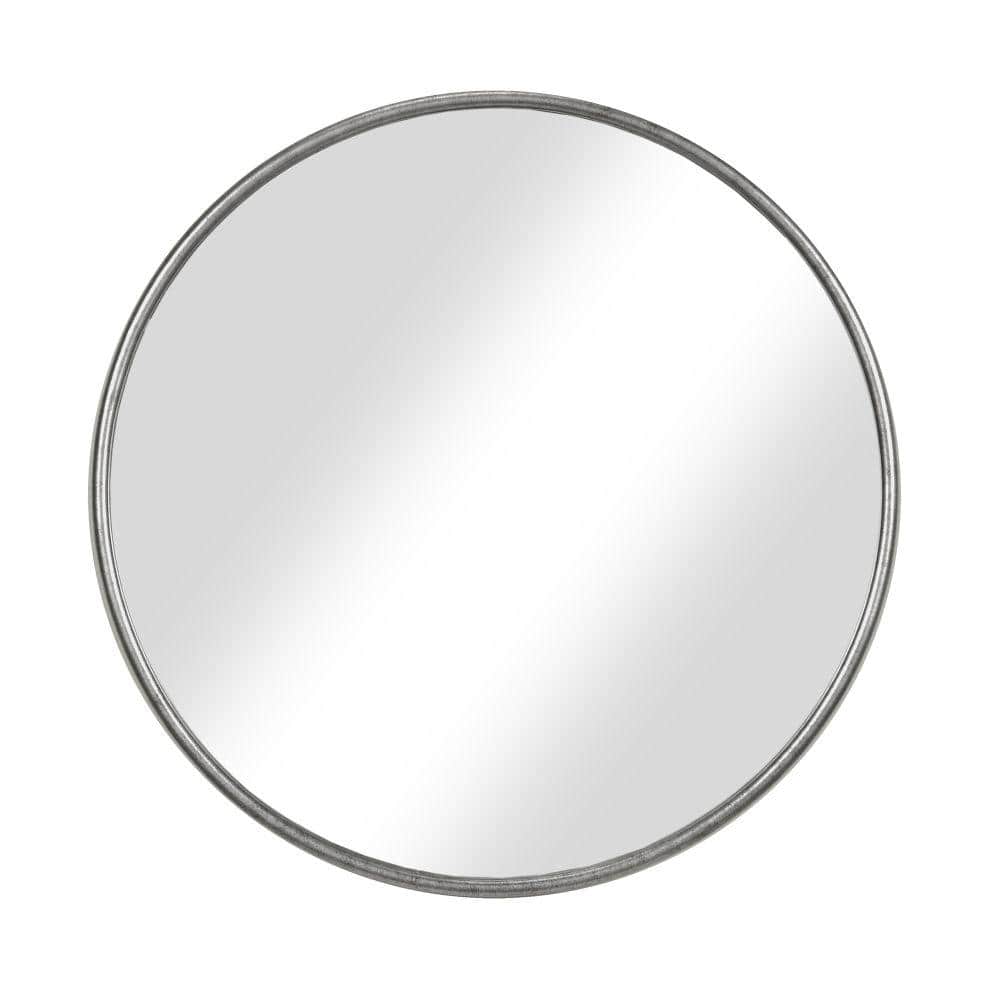 Benjara Small Round Silver Modern Mirror (1 in. H x 30 in. W) BM205991 ...
