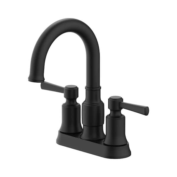 Glacier Bay Hoyt 4 in. Centerset 2-Handle Bathroom Faucet with Push ...