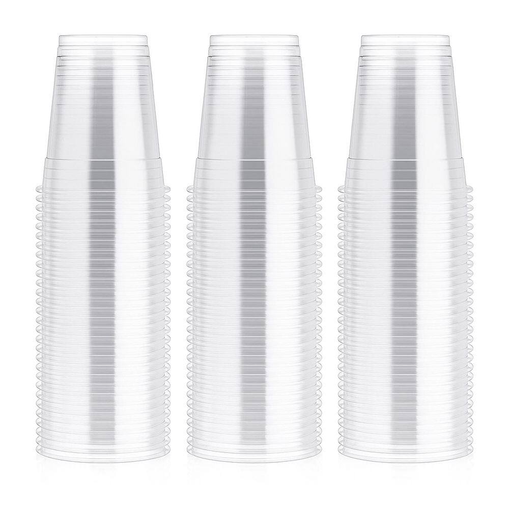 Lynzavix 3.90 in. Clear Transparent Disposable Plastic Cups Cold ...