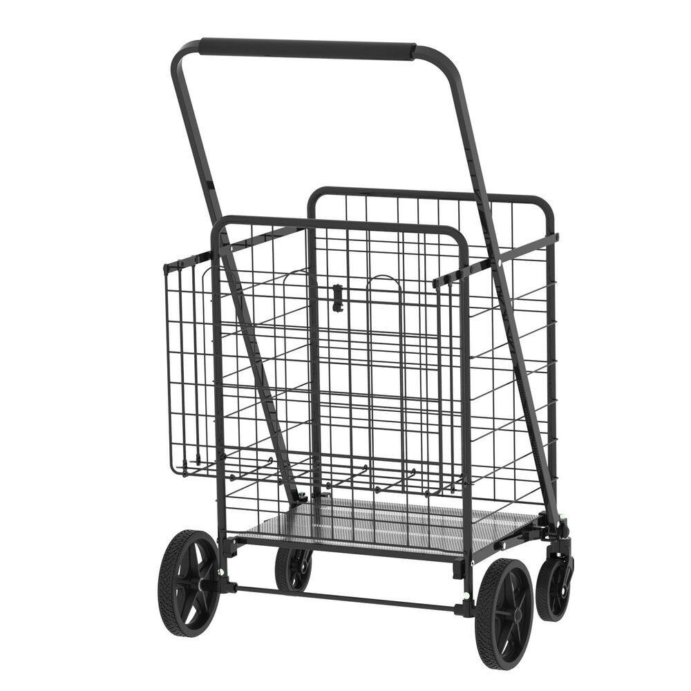 Tileon Extra Large Shopping Cart, Grocery Cart on Wheels, Foldable ...