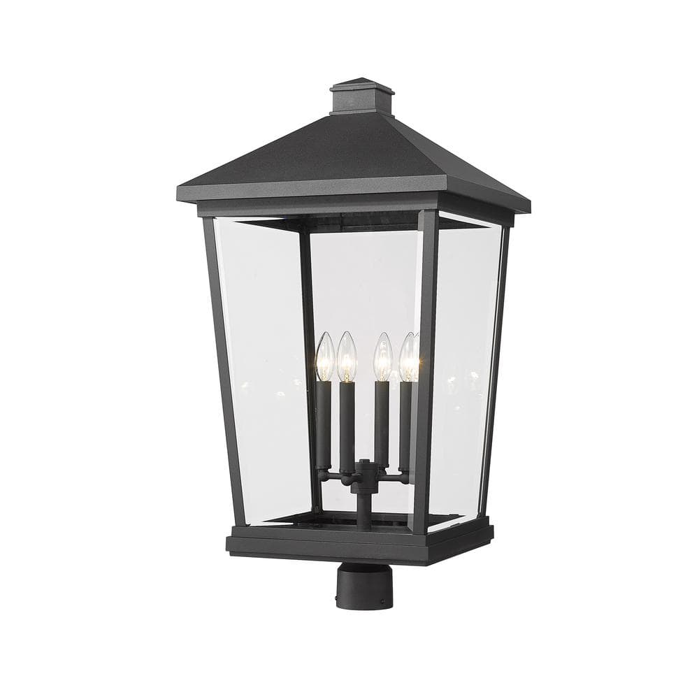 Beacon 4-Light Black 31 in. Aluminum Hardwired Outdoor Weather ...