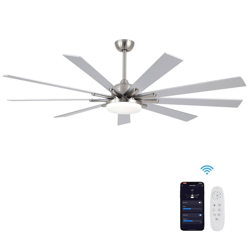 bessten Zeus 72 in. Smart Indoor Sliver Ceiling Fan with Dual-Finish ...