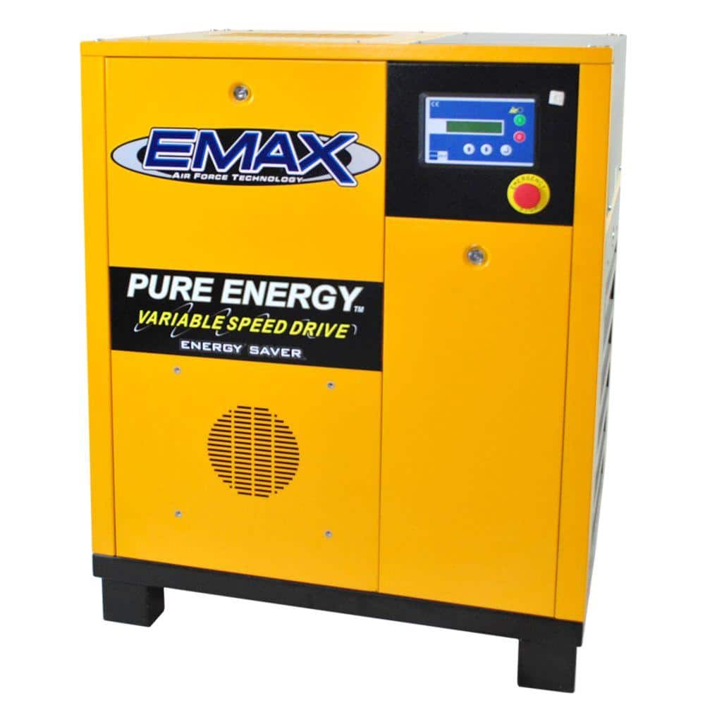 EMAX Premium Series 7.5 HP 208-Volt 3-Phase Variable Speed Rotary Screw ...
