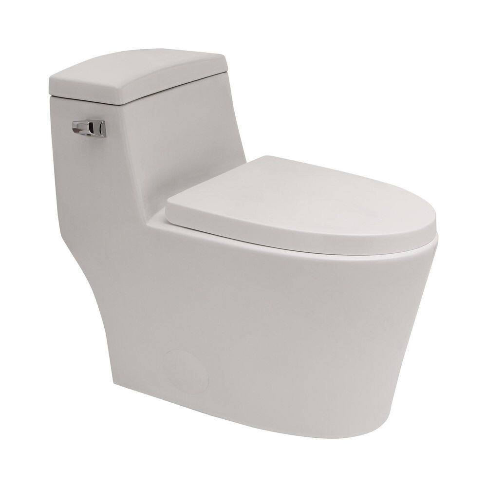 PRIMEPLUS 15.50 in. 1-Piece 1.28 GPF Single Flush Elongated Toilet in ...