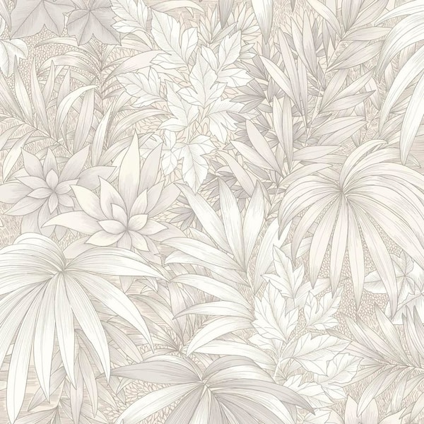 Veer Decor Allure Jungle White Wallpaper Sample 8249-AD1-S - The Home Depot