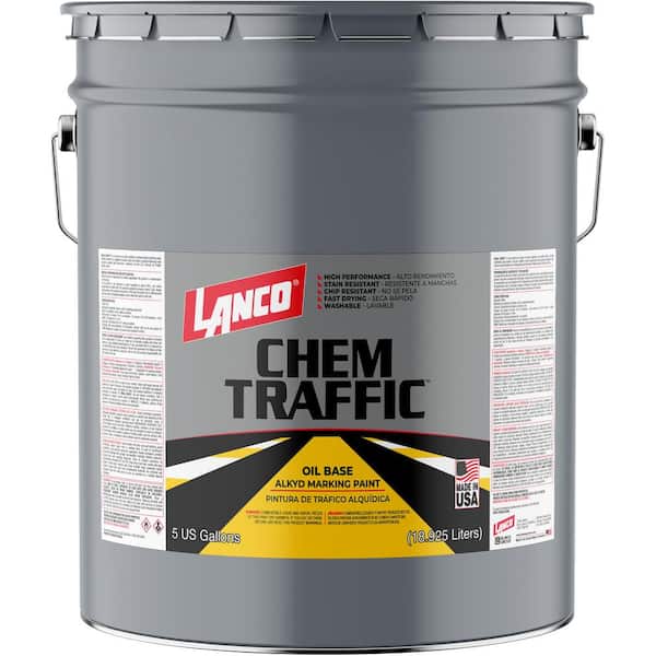 5 gal. Chem Traffic Alkyd Enamel Yellow Paint CT401-2 - The Home Depot