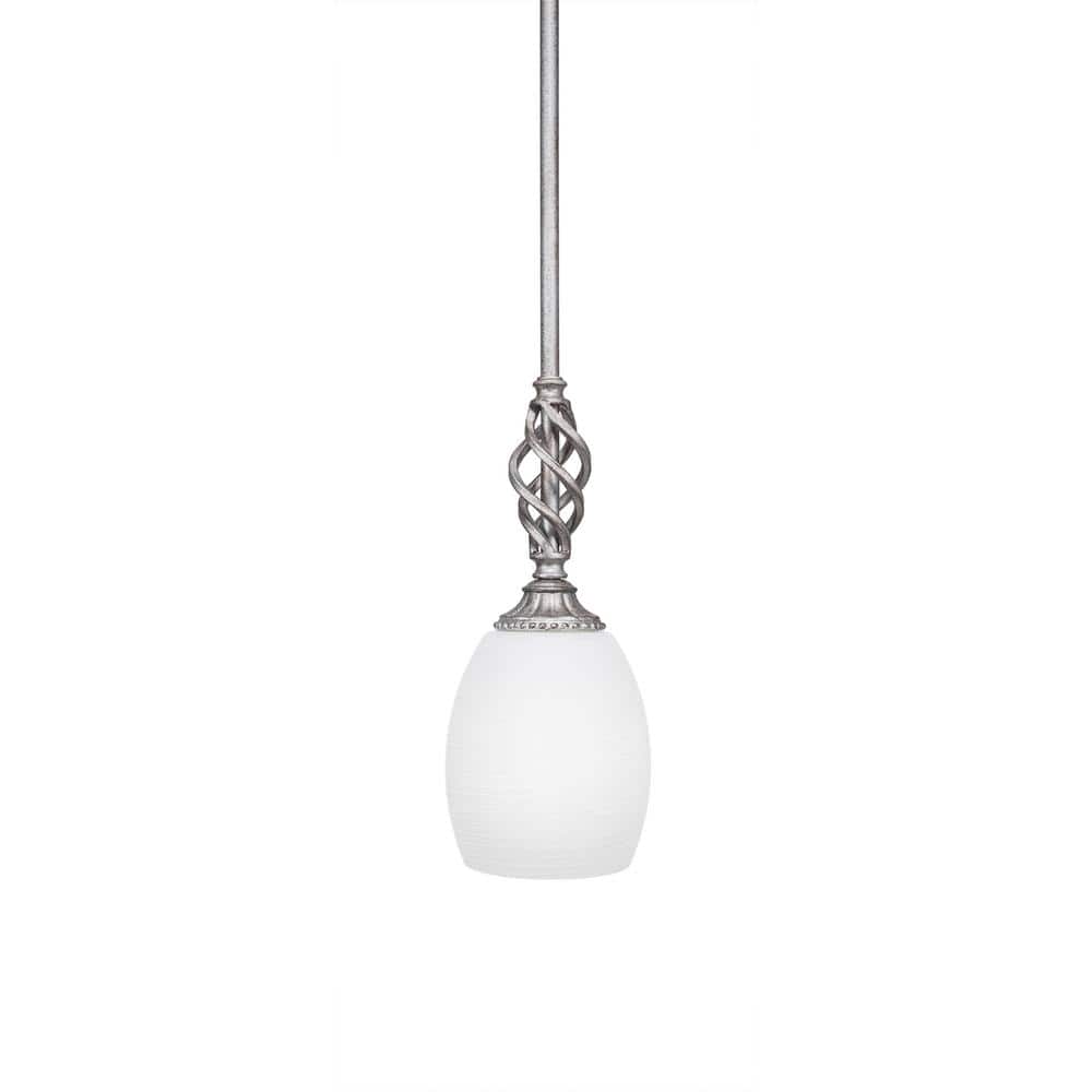 Bridgewater 100 W 1-Light Aged Silver Standard Mini Pendant Light with ...