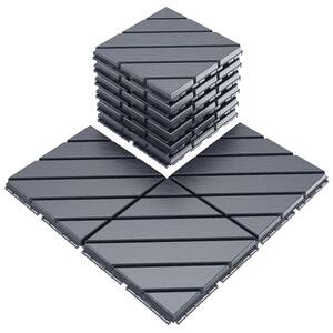 Bergo XL Tiles 1.24 ft. x 1.24 ft. PVC Deck Tiles in Shadow Gray (14 ...