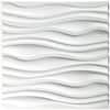 Art3dwallpanels Wallpanel 19.7 in. x 19.7 in. White Wave PVC 3D Wall ...