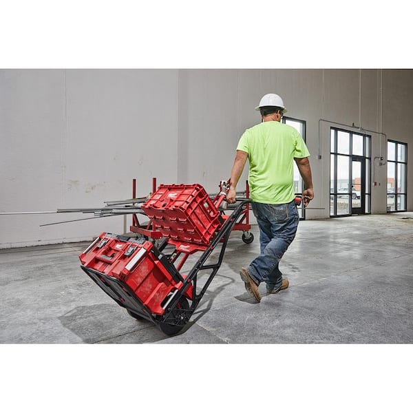 Milwaukee PACKOUT 20 in. 2-Wheel Utility Cart with PACKOUT XL Tool Box ...