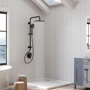 GRANDJOY Adjustable Height Single Handle 2-Spray Tub and Shower Faucet ...