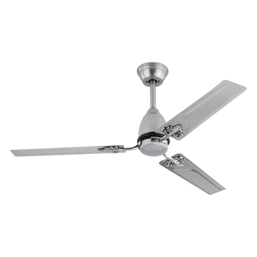 OUKANING 52 in. Indoor Silver Modern 6-Speed Ceiling Fan with ...