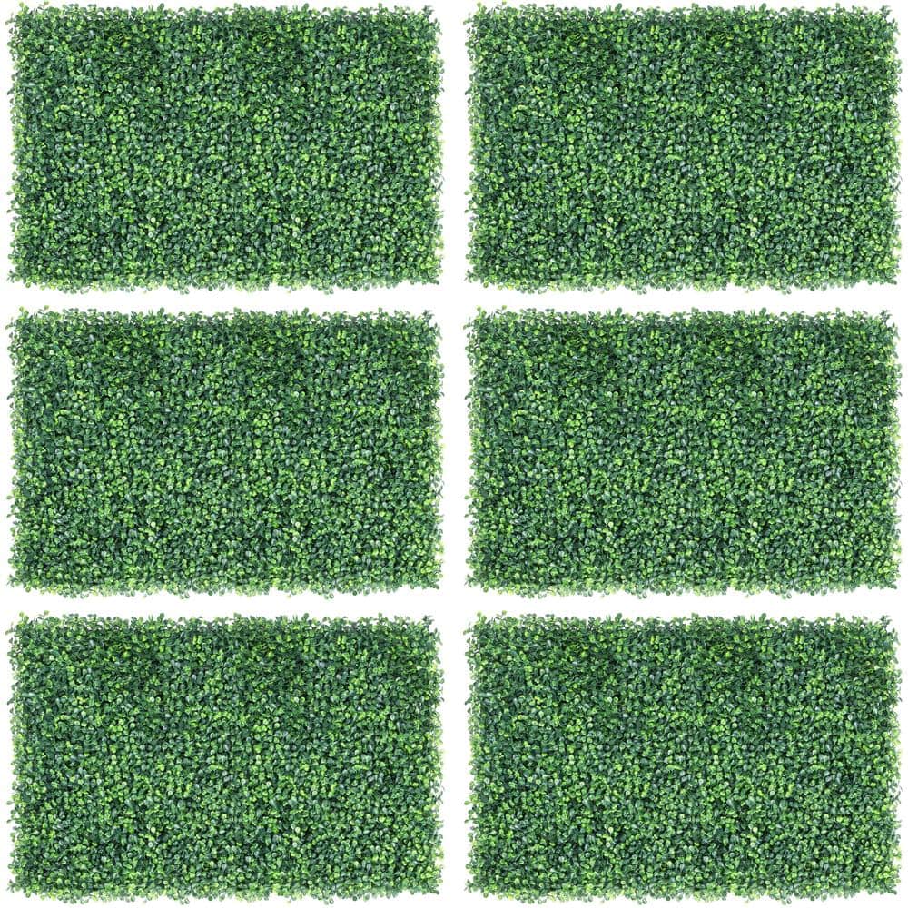 Yaheetech 6-Pcs 24 in. x 16 in. Artificial Boxwood Hedge Panel Plastic ...
