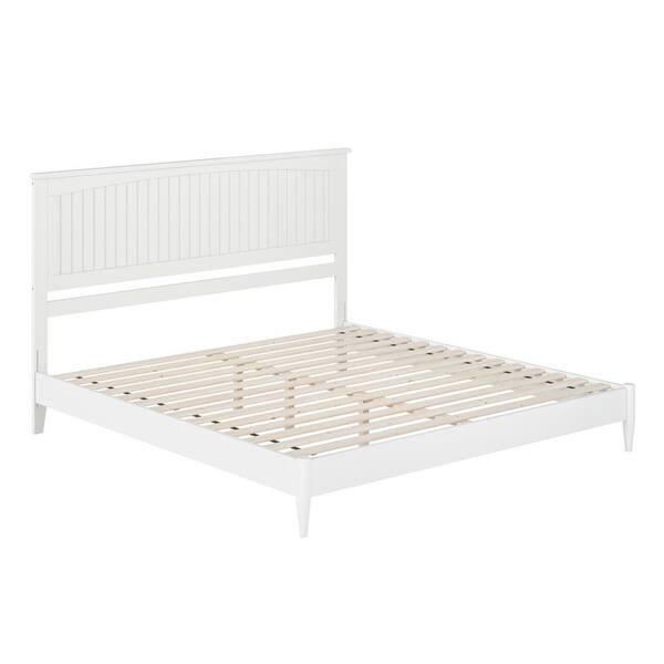 AFI Naples White Solid Wood Frame King Low Profile Platform Bed ...