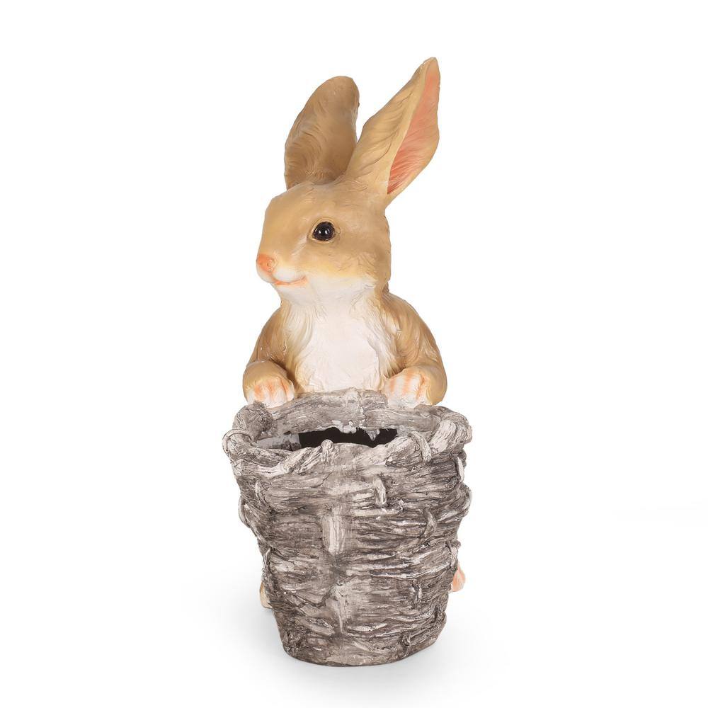MGO 16 in. L x 9.5 in. W x 21.25 in. H Ceramic Indoor/Outdoor Rabbit ...