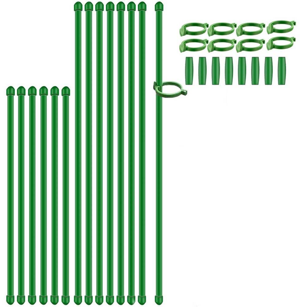 Augbeer 17 in. Fiberglass Green Two Sizes Adjustable Plant Support ...