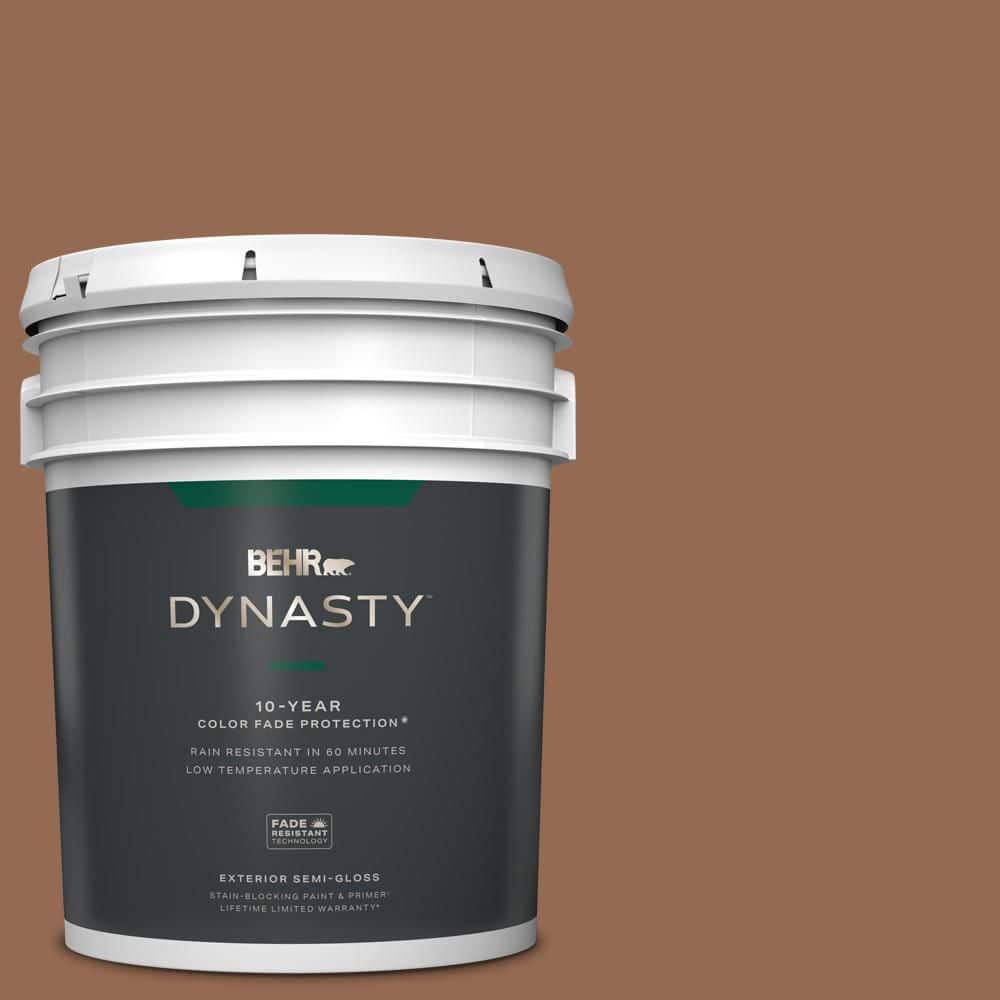 BEHR DYNASTY 5 gal. #240F-6 Sable Brown Semi-Gloss Exterior Stain ...