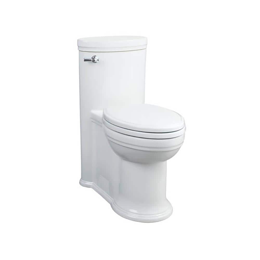 DXV St. George 1-Piece 1.28 GPF Single Flush Elongated Toilet in Canvas White D22000C101.415 ...